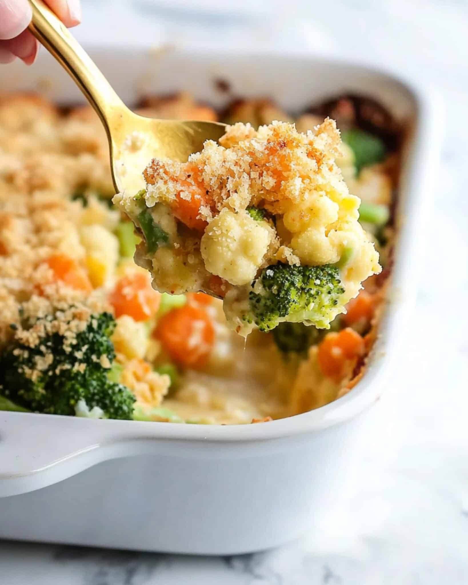 Easy Cheesy Vegetable Casserole Recipe - Emilyscook