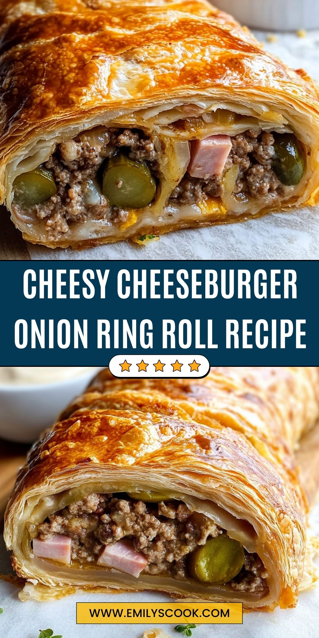 Viral Cheeseburger Onion Ring Roll Recipe - Emilyscook