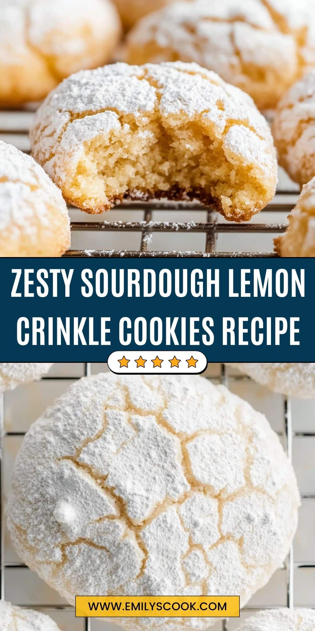 Sourdough Lemon Crinkle Cookies Recipe - Emilyscook