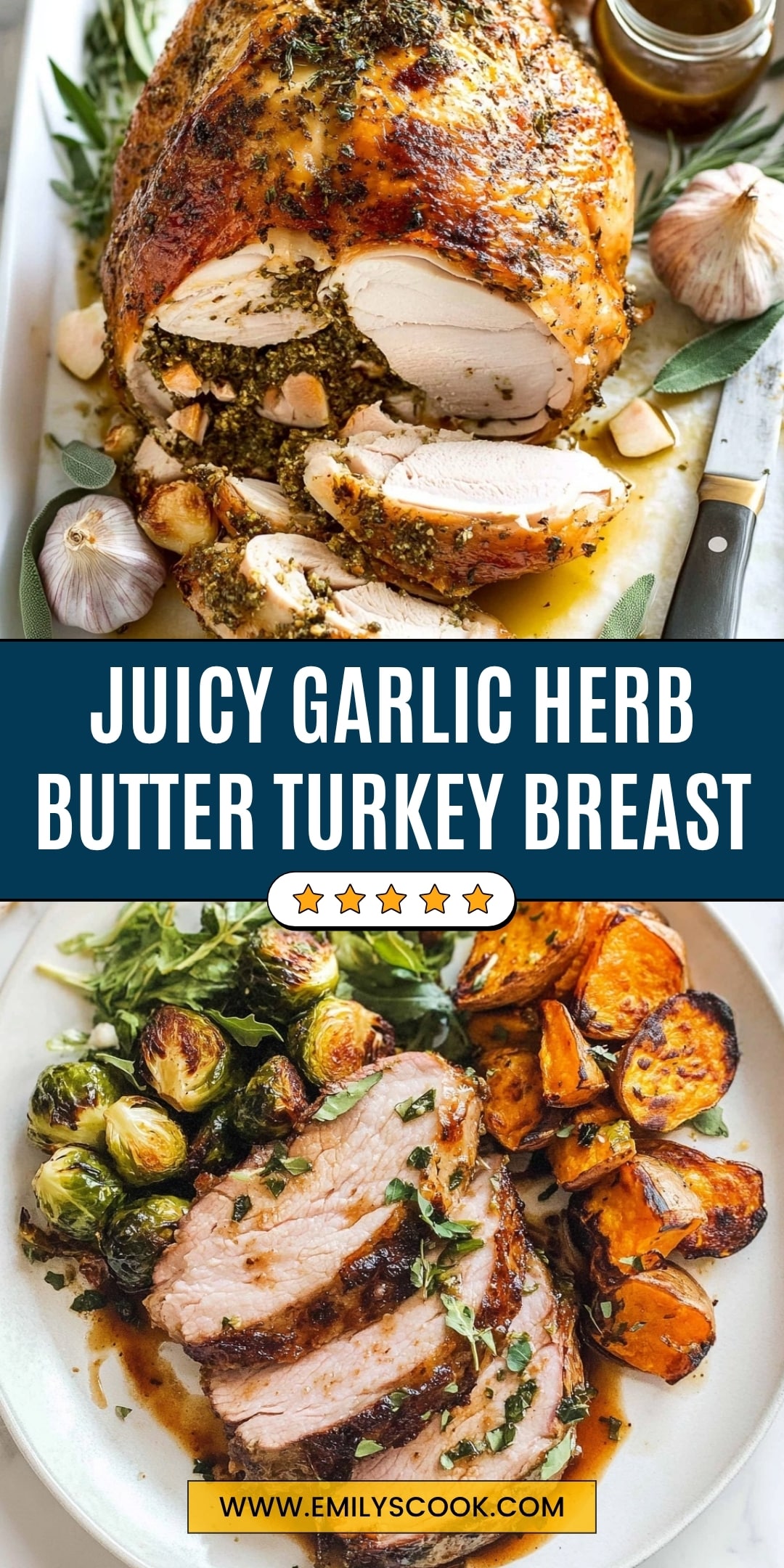 Garlic Herb Butter Roasted Turkey Breast: Juicy & Garlicky Delight