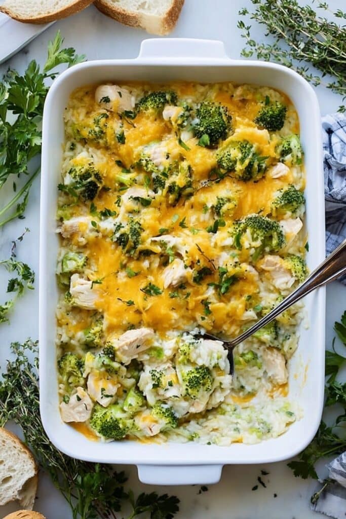 One-Pan Chicken Broccoli Rice Bake – Easy & Delicious Dinner