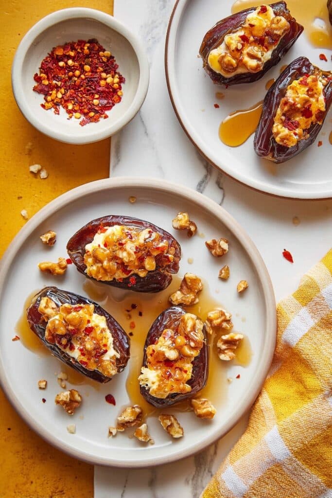 Stuffed Medjool Dates with Goat Cheese and Walnuts | Elegant Appetizer