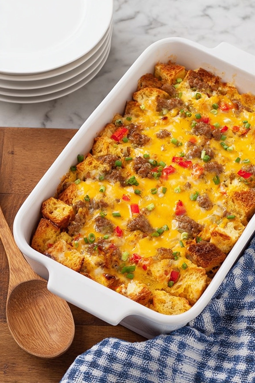 Sausage Bagel Breakfast Casserole: Cozy & Easy Morning Dish