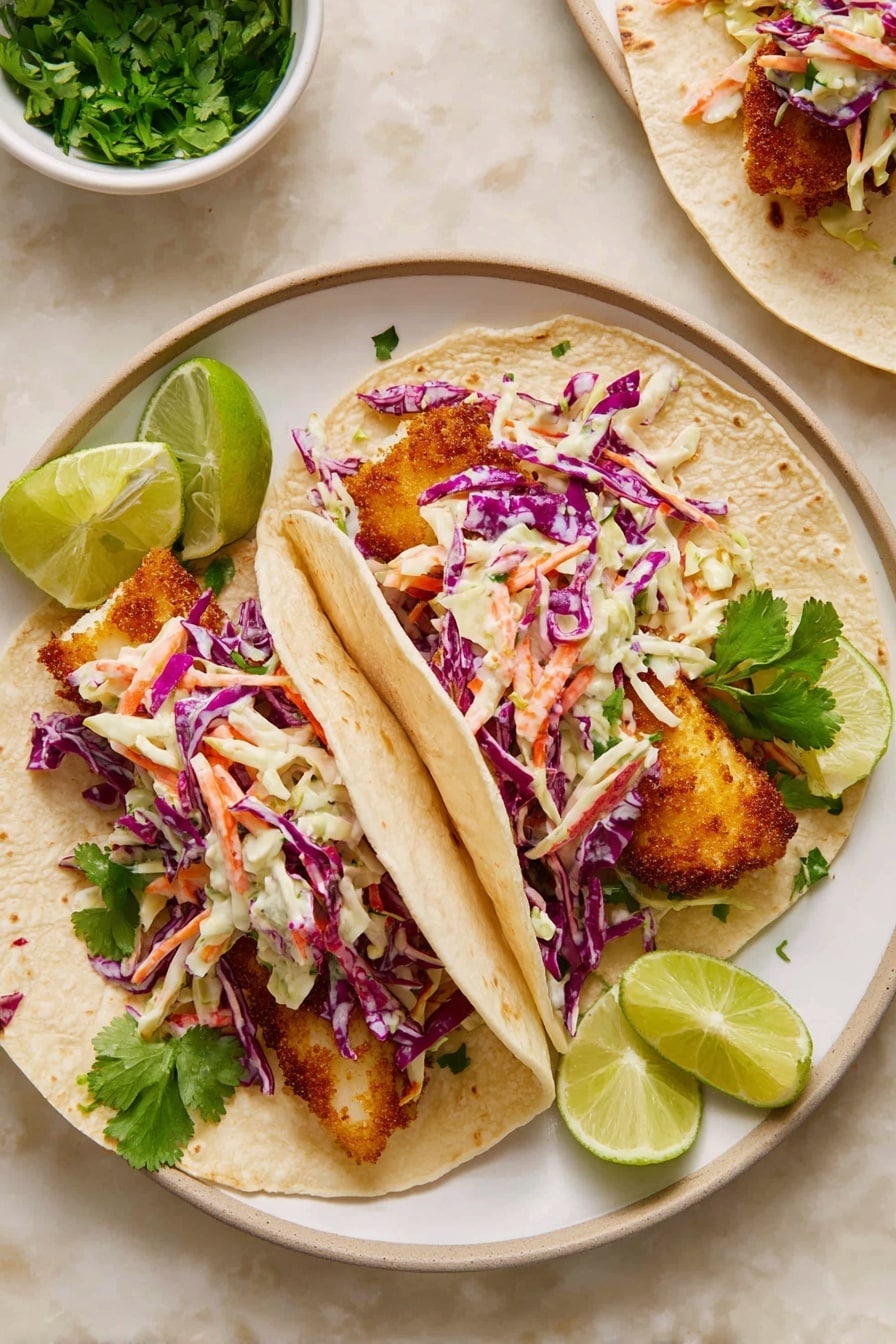 Air Fryer Fish Tacos with Cilantro Lime Slaw – Quick & Flavorful