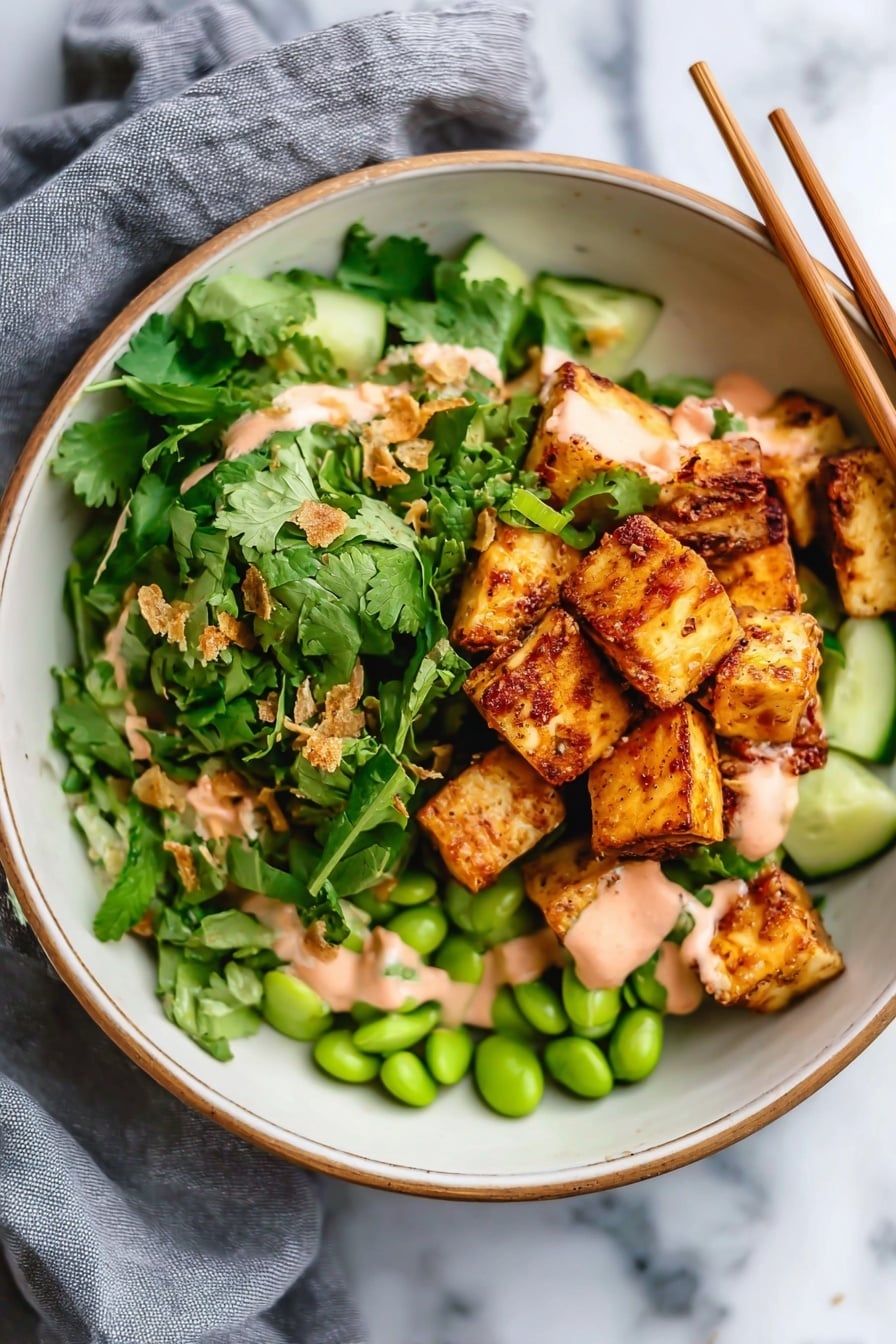 Sticky Glazed Tofu Bowl with Yum Yum Sauce | Delicious & Easy