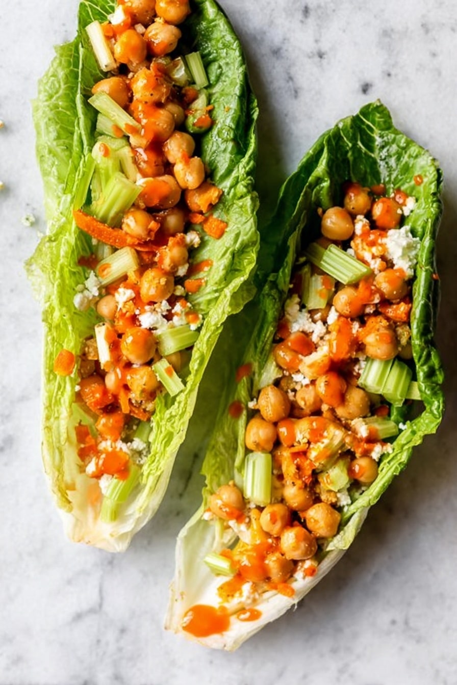 Buffalo Chickpea Salad - Spicy Vegetarian Lunch Idea