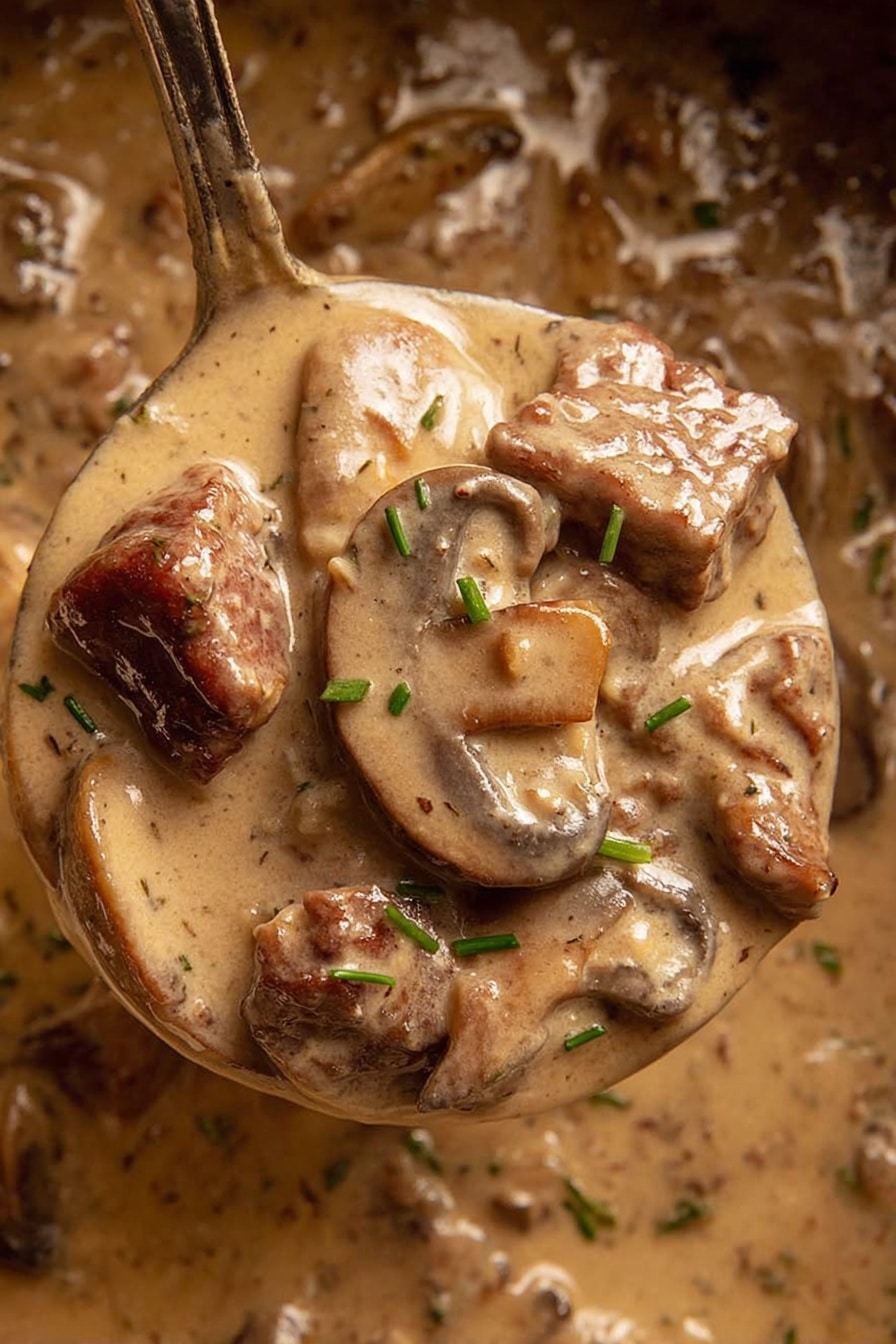 Creamy Slow Cooker Beef Stroganoff – Comforting & Easy
