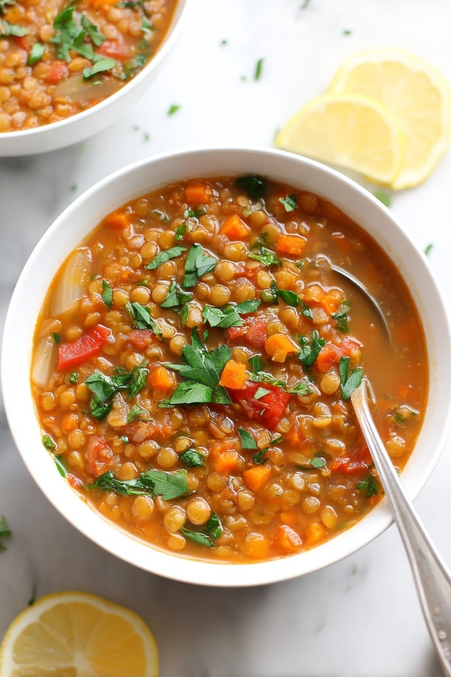 Creamy Lentil Soup with Spinach and Spices | Cozy & Healthy