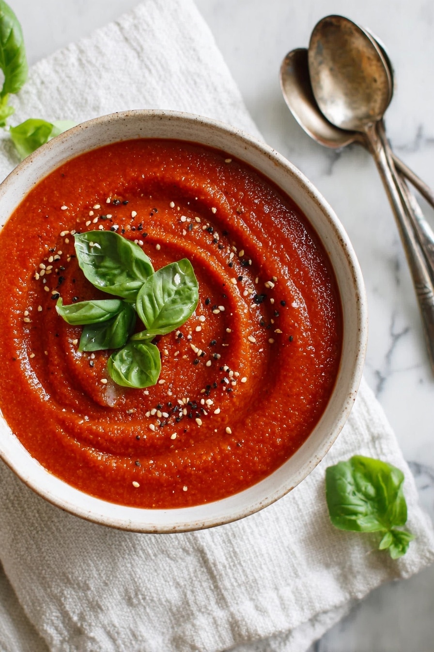 Roasted Red Pepper Tomato Soup – Bright, Smoky & Easy