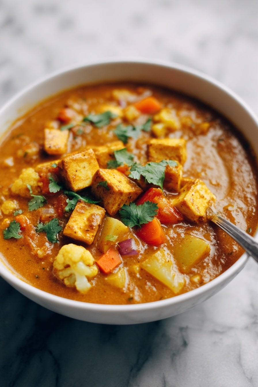 Creamy Vegetarian Tofu Curry Recipe - Emilyscook