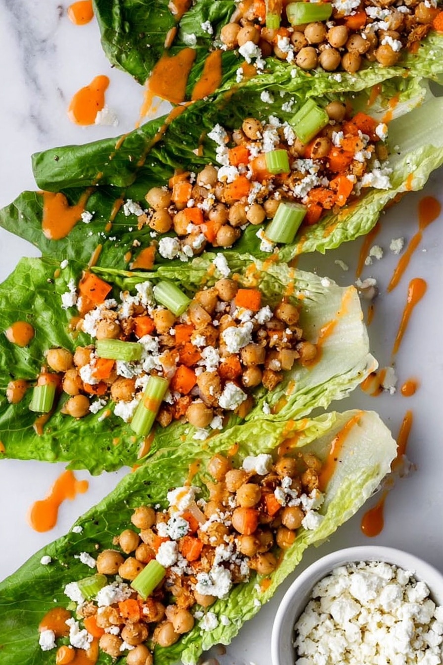 Buffalo Chickpea Salad - Spicy Vegetarian Lunch Idea