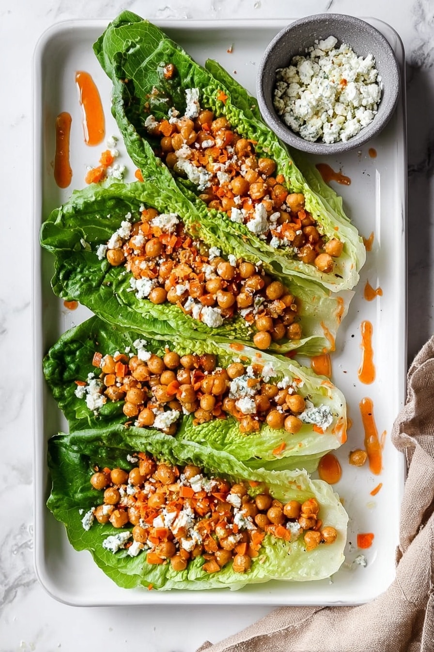 Buffalo Chickpea Salad - Spicy Vegetarian Lunch Idea