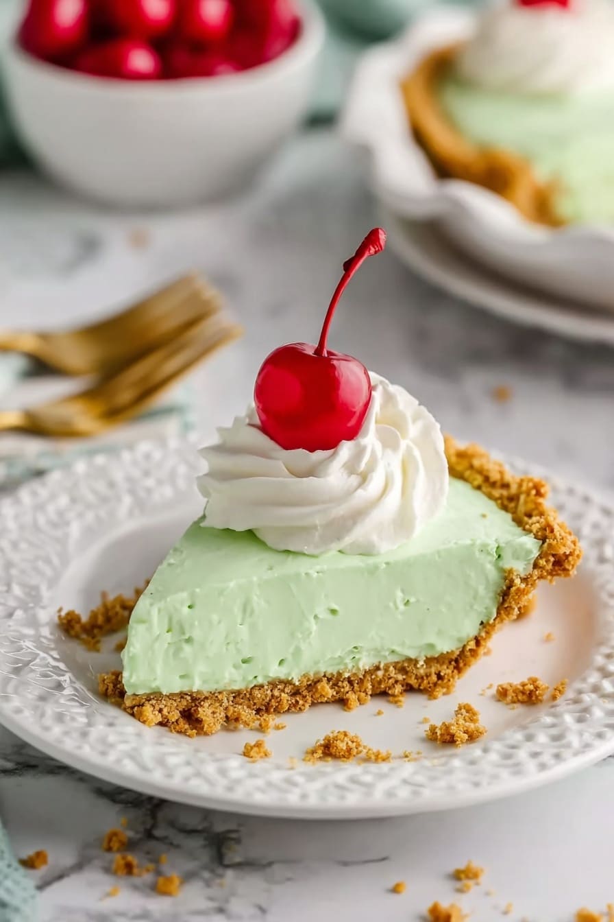 Mint Shamrock Shake Pie: Easy No-Bake Green Mint Dessert